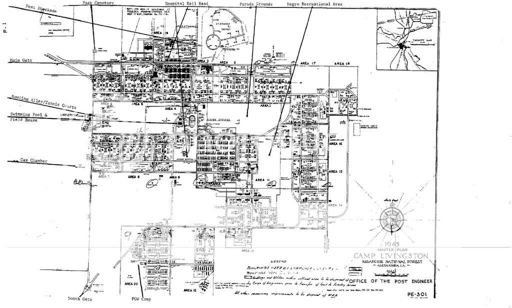 Camp Livingston Master Plan 1945 Camp Livingston Louisiana